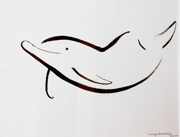 Dolphin 2006 Sumi-e Brush Art by Robert Wyland - For Sale on Art Brokerage