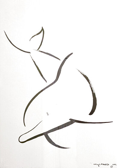 Dolphin Jump 2005 Framed Chinese Sumi-e Brush Art by Robert Wyland ...