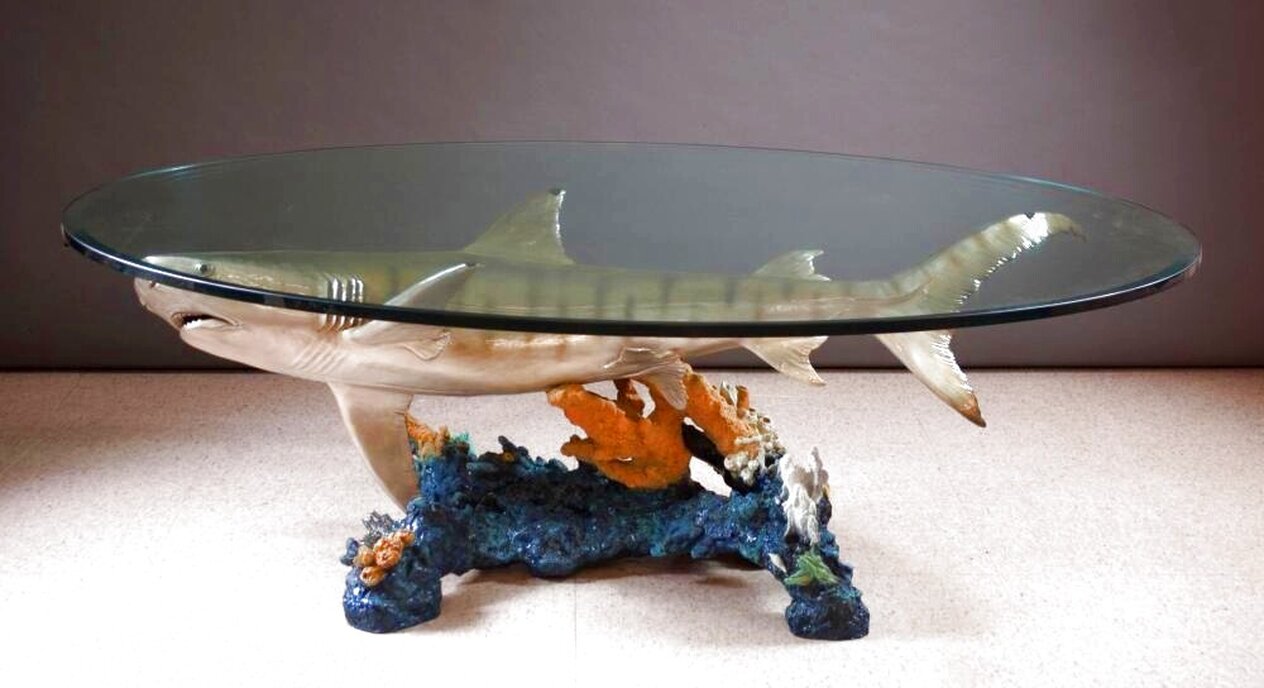 Tiger Shark Table 1999 Limited Edition Bronze Sculpture by Robert ...