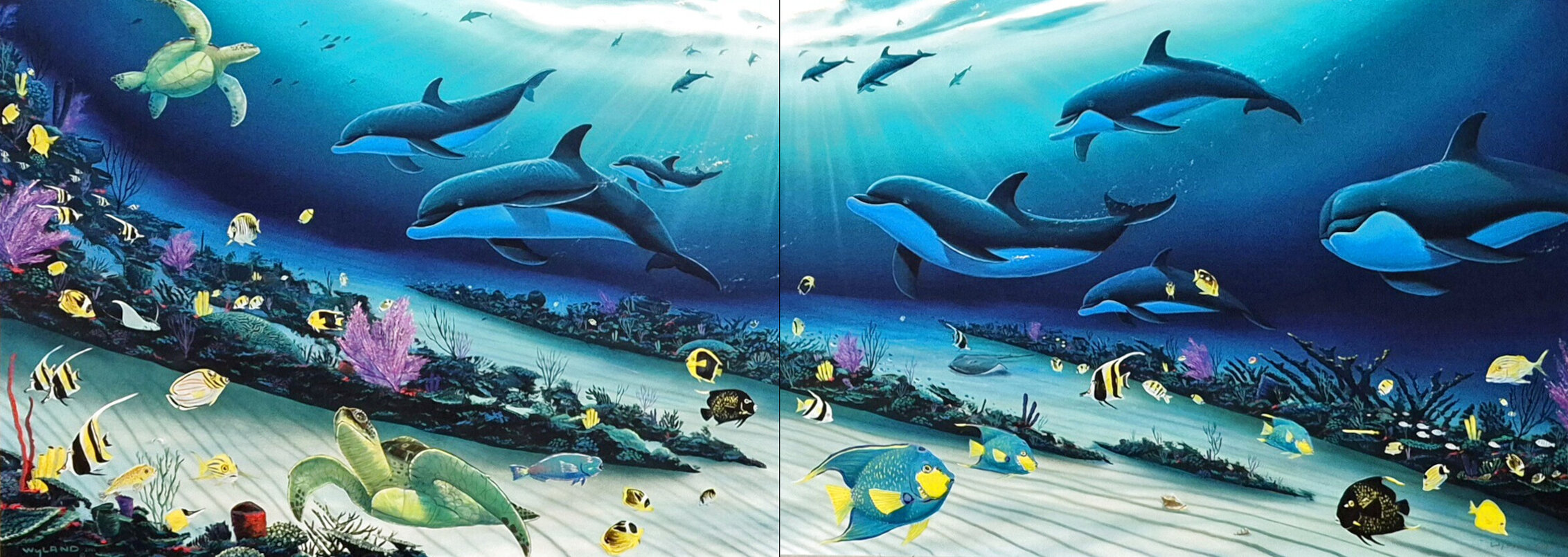 Radiant Reef Diptych AP 2000 Framed Limited Edition Giclee on Canvas ...