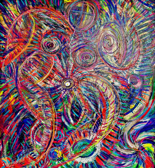 Untitled Abstract 2003 Mixed Media on Canvas by Rom Yaari - For Sale on ...