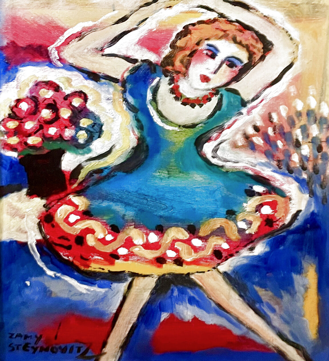 Untitled Portrait Framed Oil on Canvas by Zamy Steynovitz - For Sale on ...