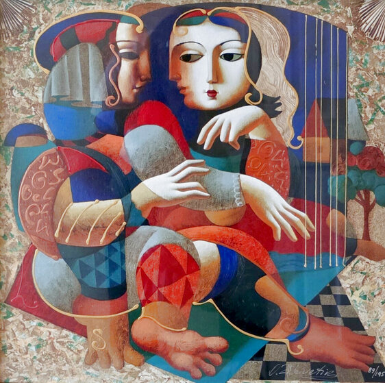 Untitled Portrait Framed Limited Edition Embellished Giclee by Oleg ...
