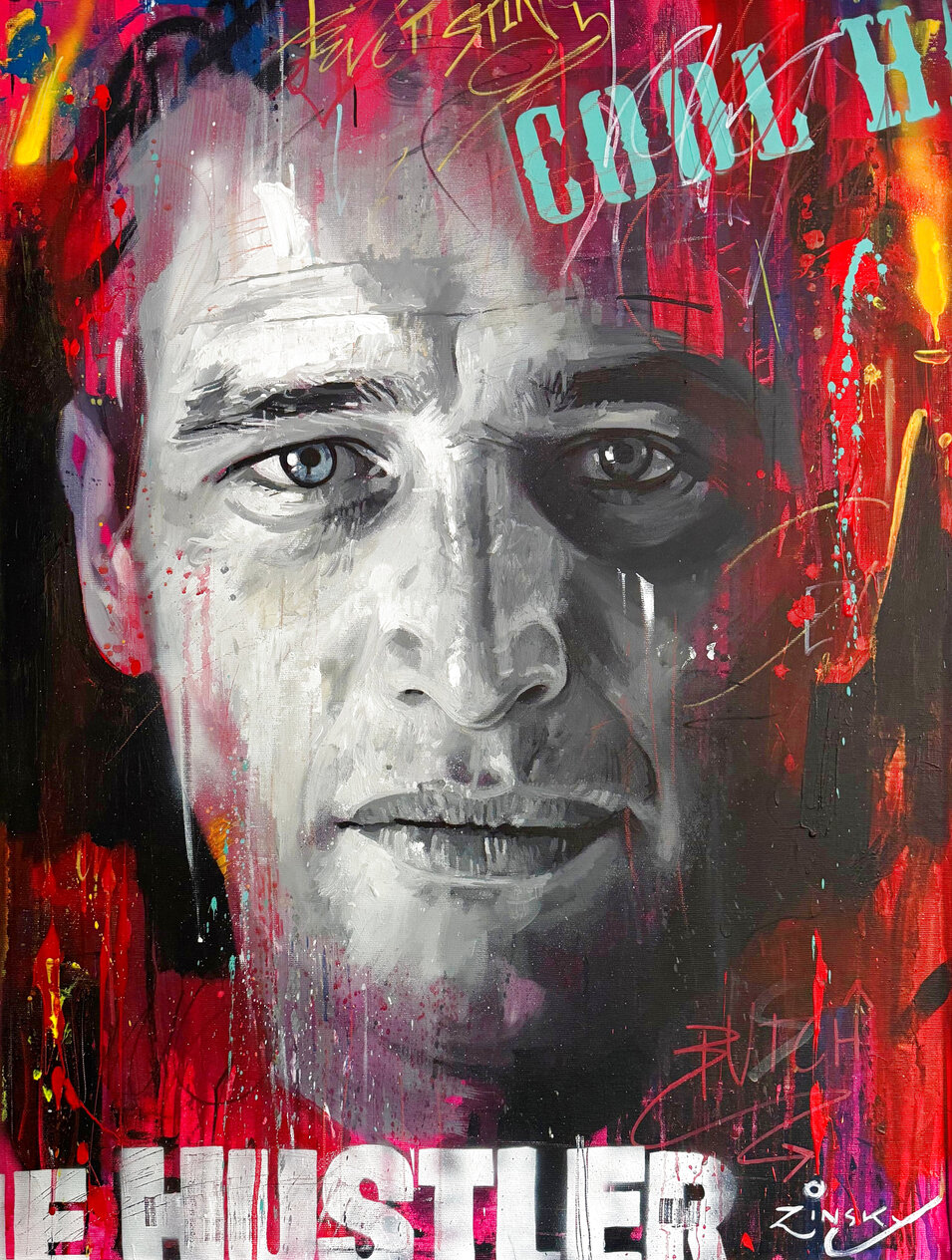 Paul Newman: Hustler 2016 Oil on Canvas by Zinsky - For Sale on Art ...
