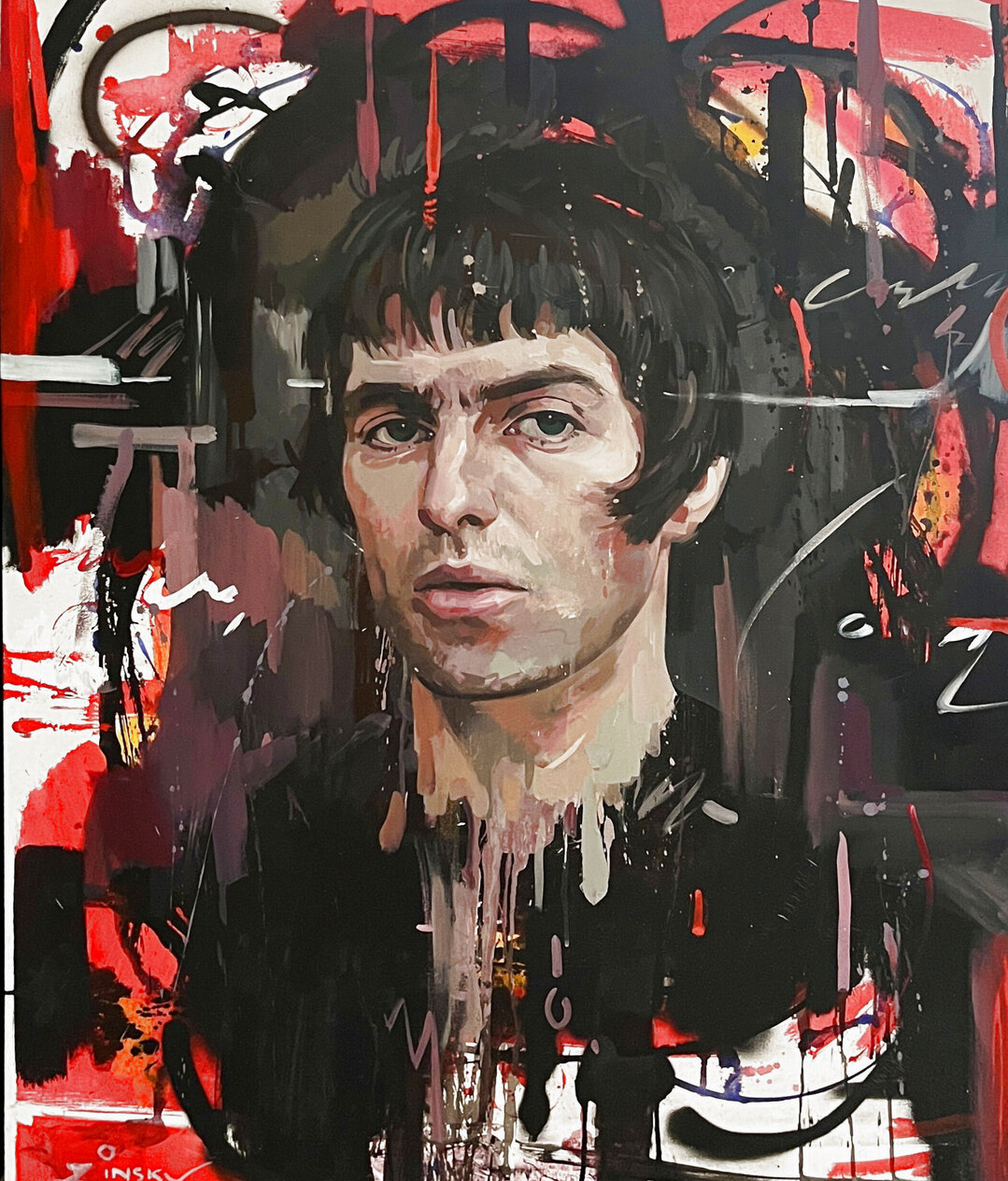 Liam Gallagher (Oasis) Framed Oil on Canvas 45x3 by Zinsky - For Sale ...