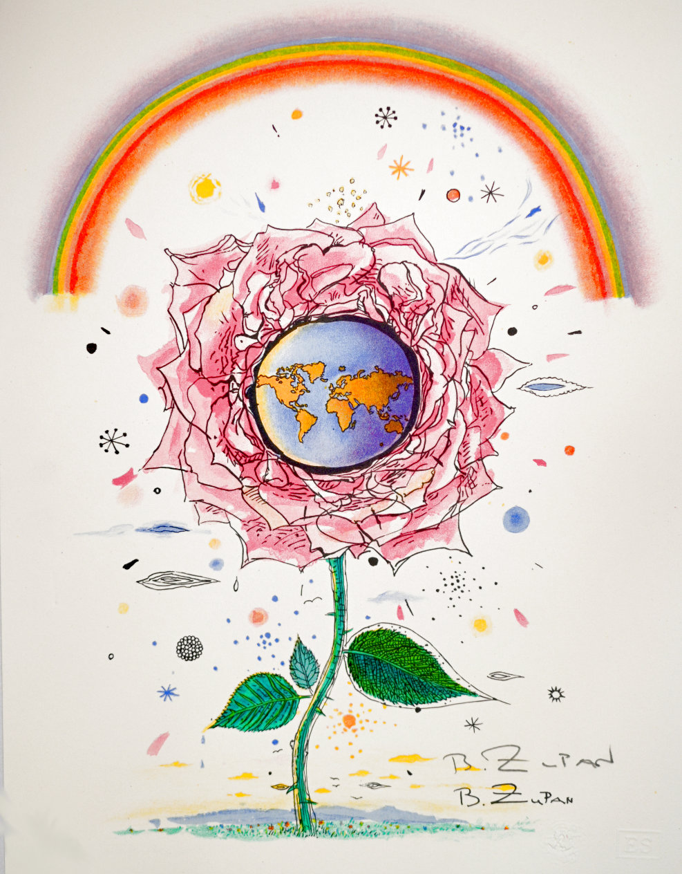Wfuna Flag Series 1981 Limited Edition Lithograph by Bruno Zupan - For ...